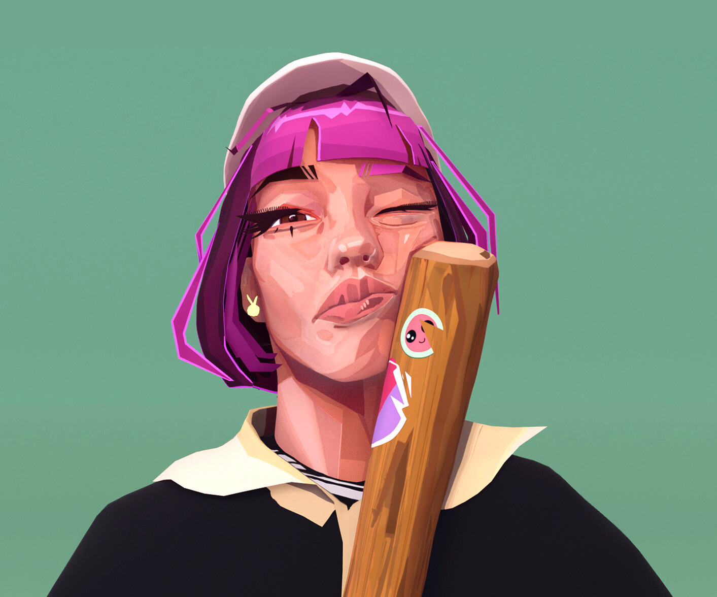 ArtStation - The Baseball Bat Girl