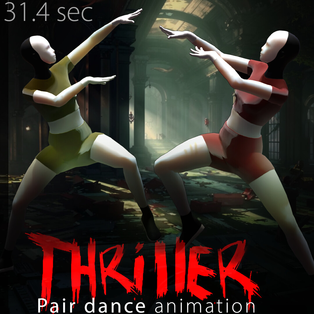 ArtStation - dance: THRILLER pair - animation loop ( 118bpm ) :: FBX + UE assets pack :: by ...