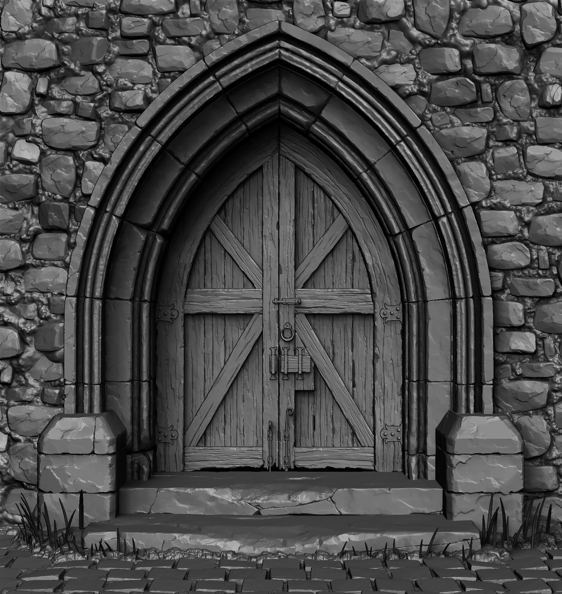 ArtStation - Gothic Door Sculpting