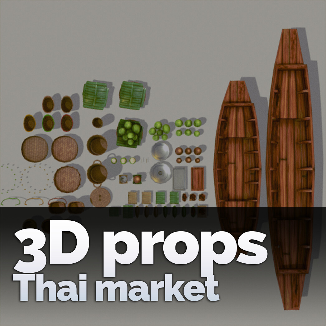 ArtStation - Thai floating market props