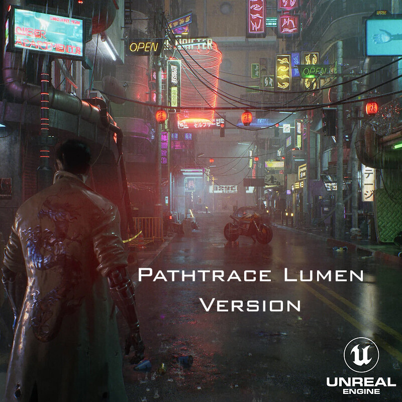 ArtStation - CyberStreets Megalights Unreal Engine 5.5.0 Lumen Nanite RTX