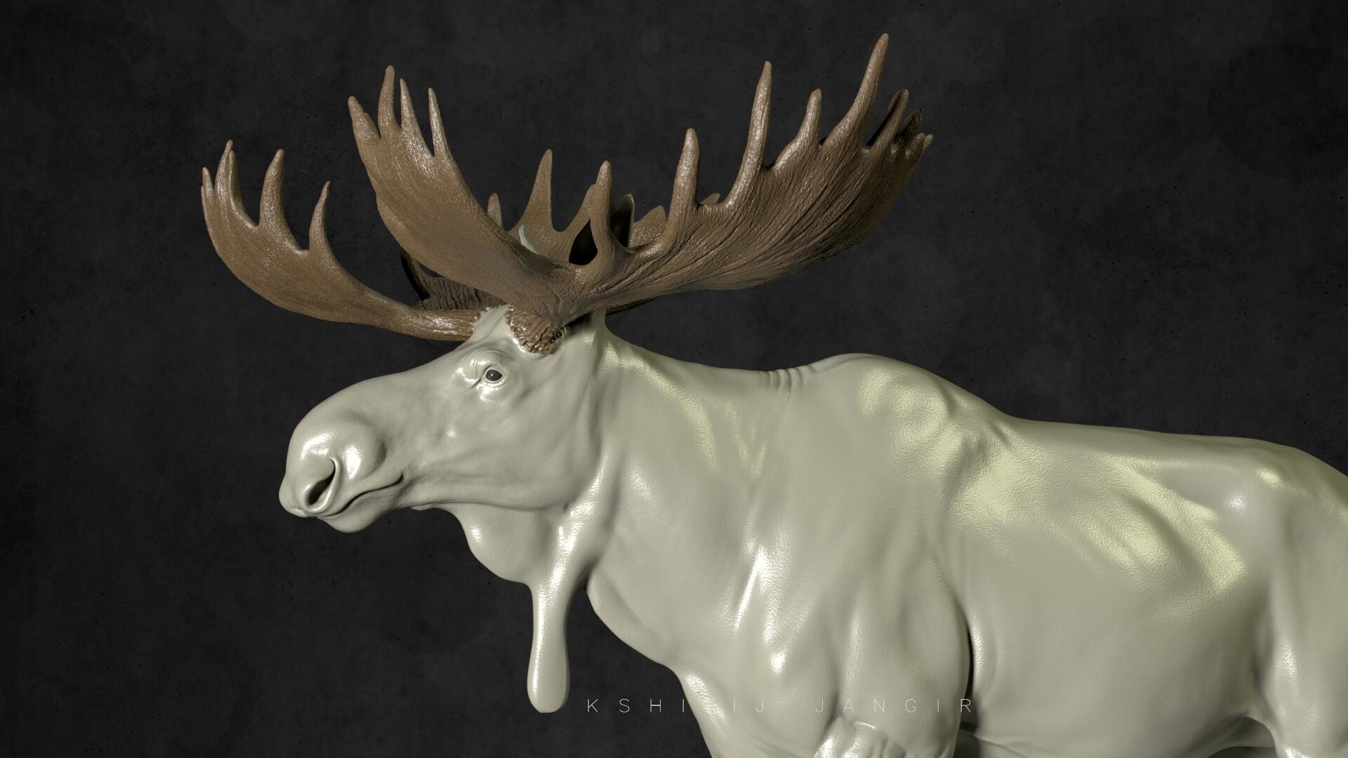 ArtStation - Moose - For 3d printing