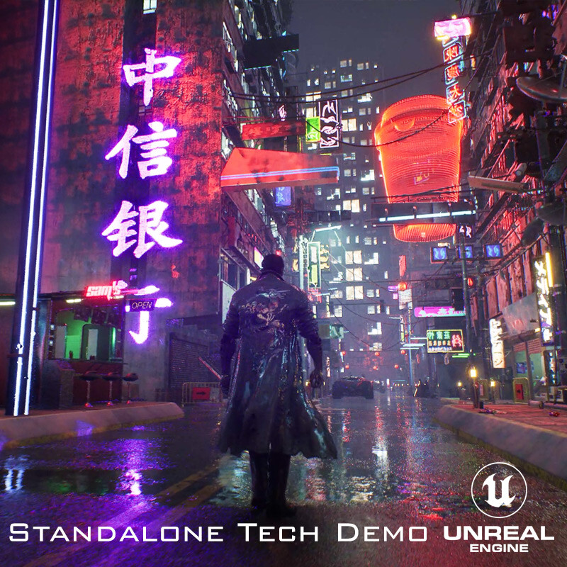 ArtStation - Standalone Cyber Streets Tech Demo Engine 5.5.3 No Lumen ...