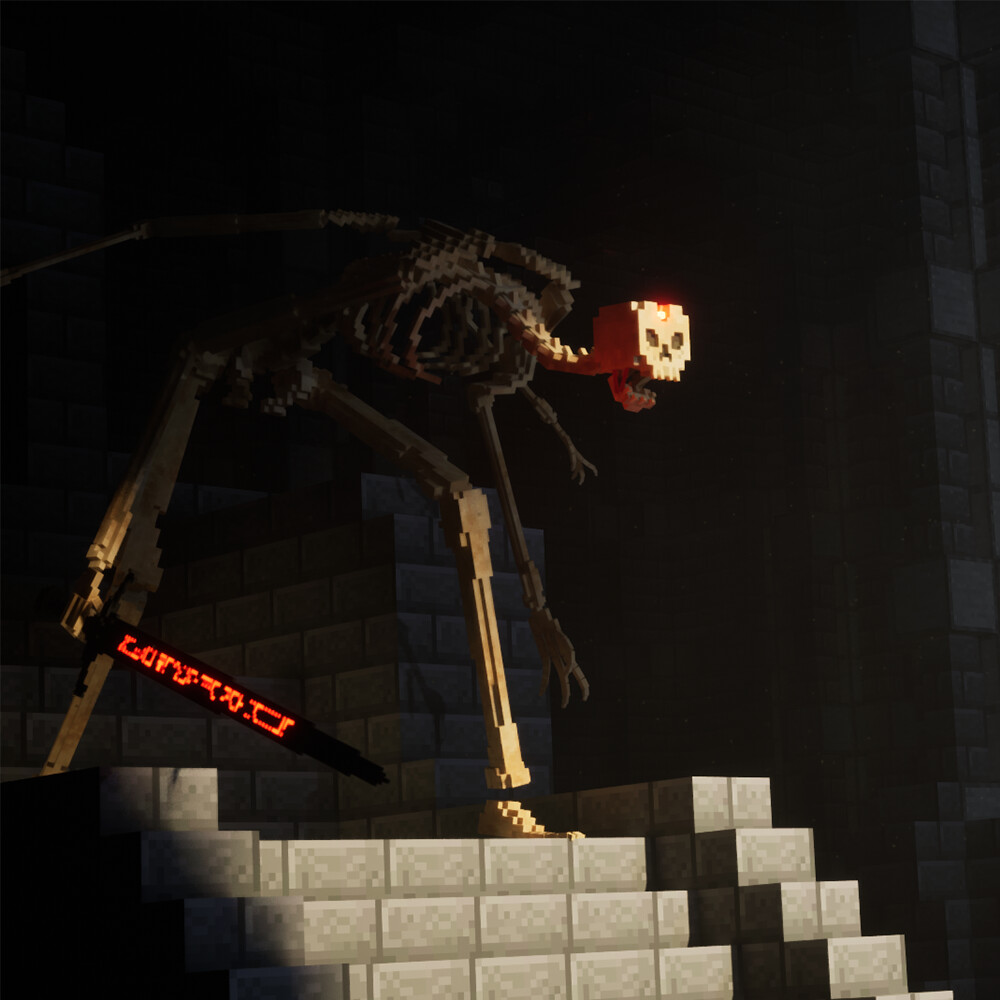 ArtStation - Blocky Skeleton Monster