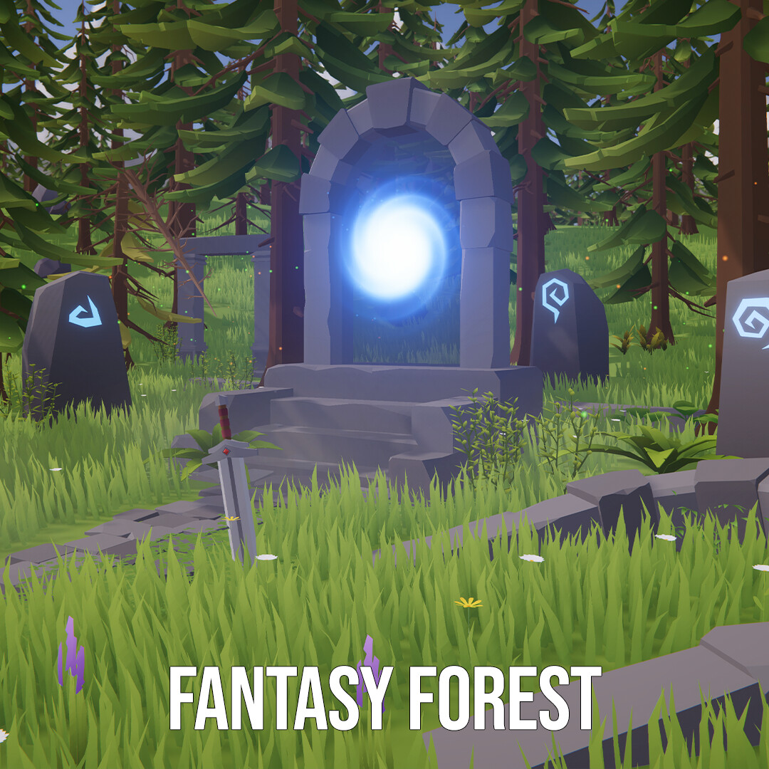 ArtStation - Low Poly Fantasy Forest