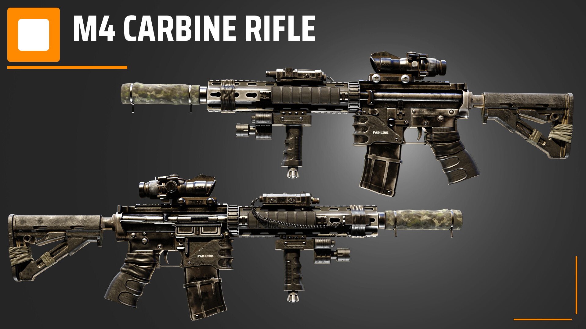 ArtStation - M4 Carbine Rifle https://www.artstation.com/a/35143280