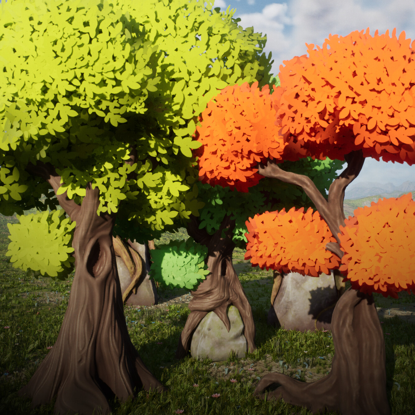 ArtStation - Stylized Trees - 3D Modelling Project