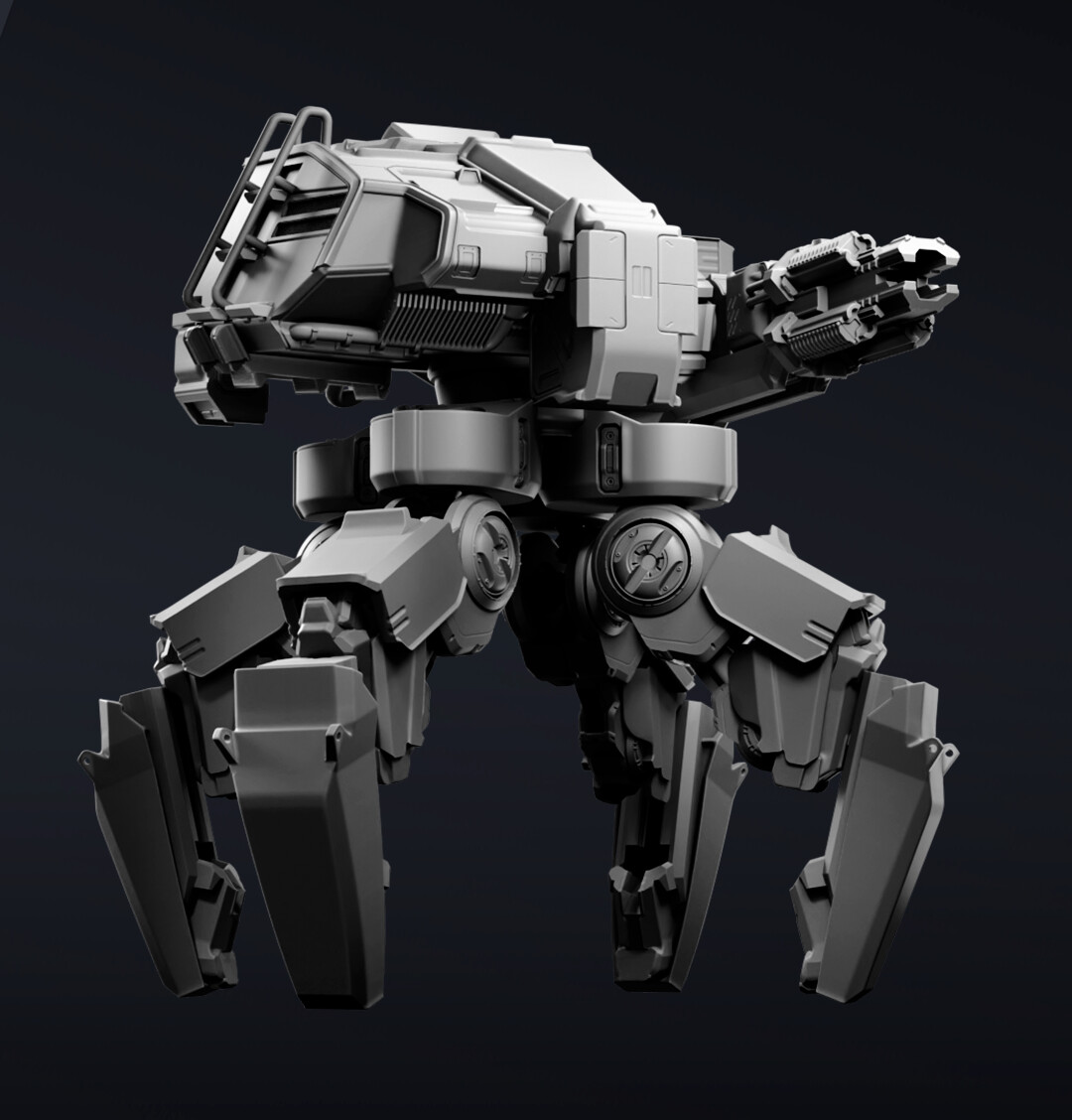 ArtStation - 4 leg Mecha miniature