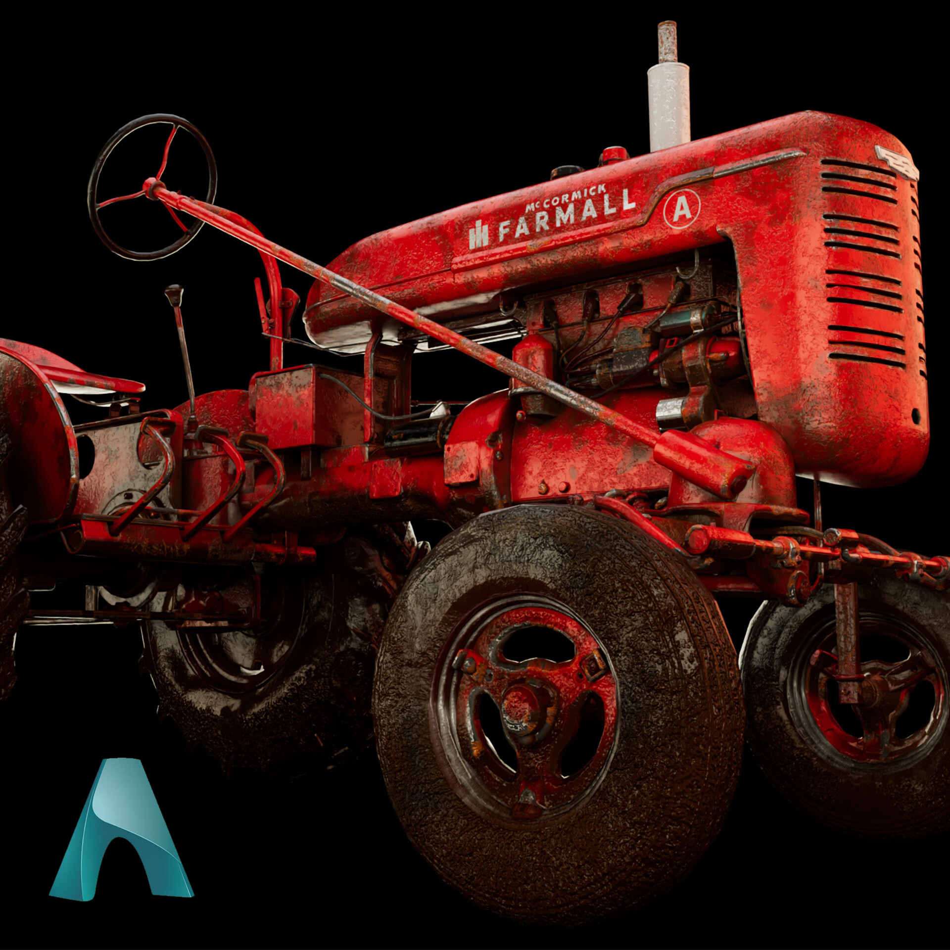 ArtStation - McCormick Farmall A Tractor - 3D Model