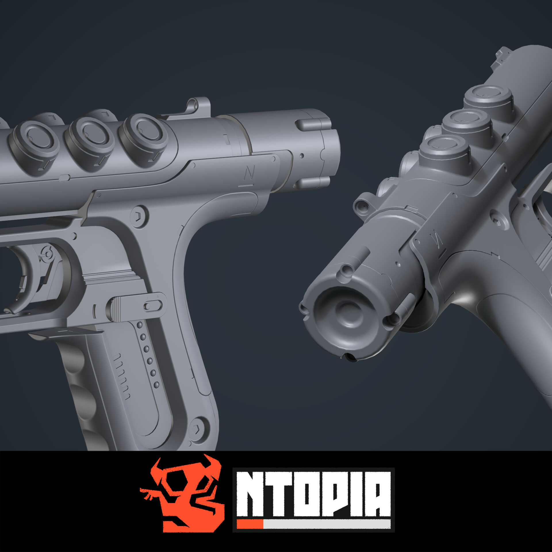 ArtStation - Concept Pistol | Clay Render