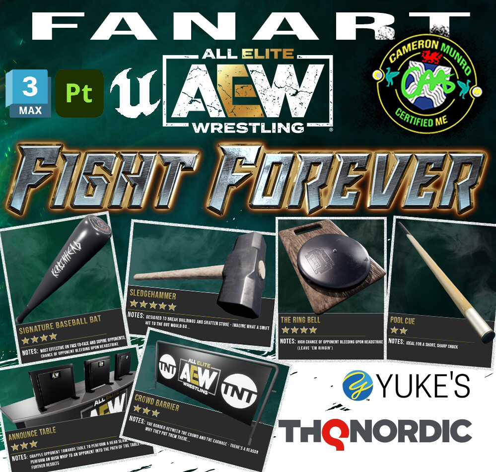 ArtStation - Pro Wrestling Ringside Weapons/Props ('AEW FIGHT FOREVER ...