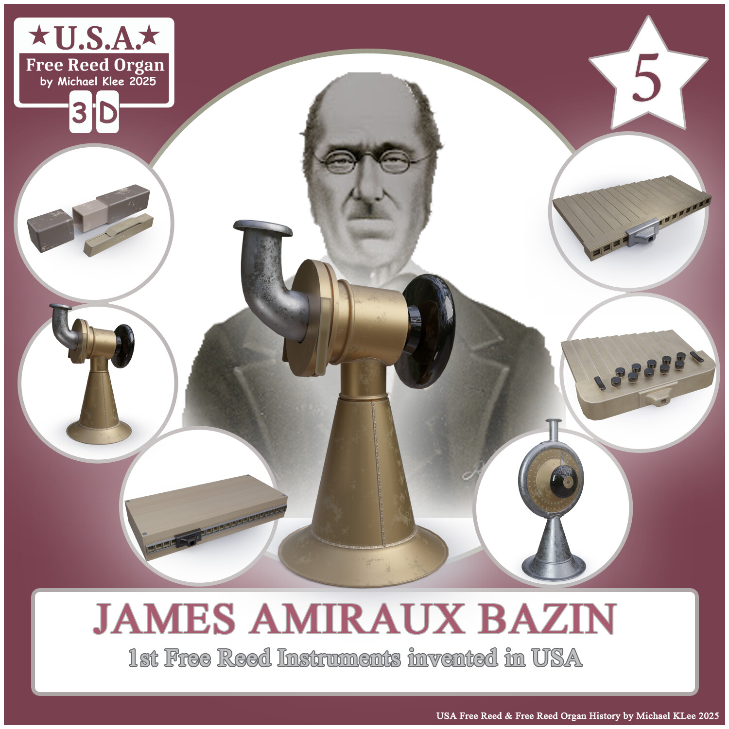 Michael Klee - USA Free Reed Organ History - James Amiraux bazin -1st ...