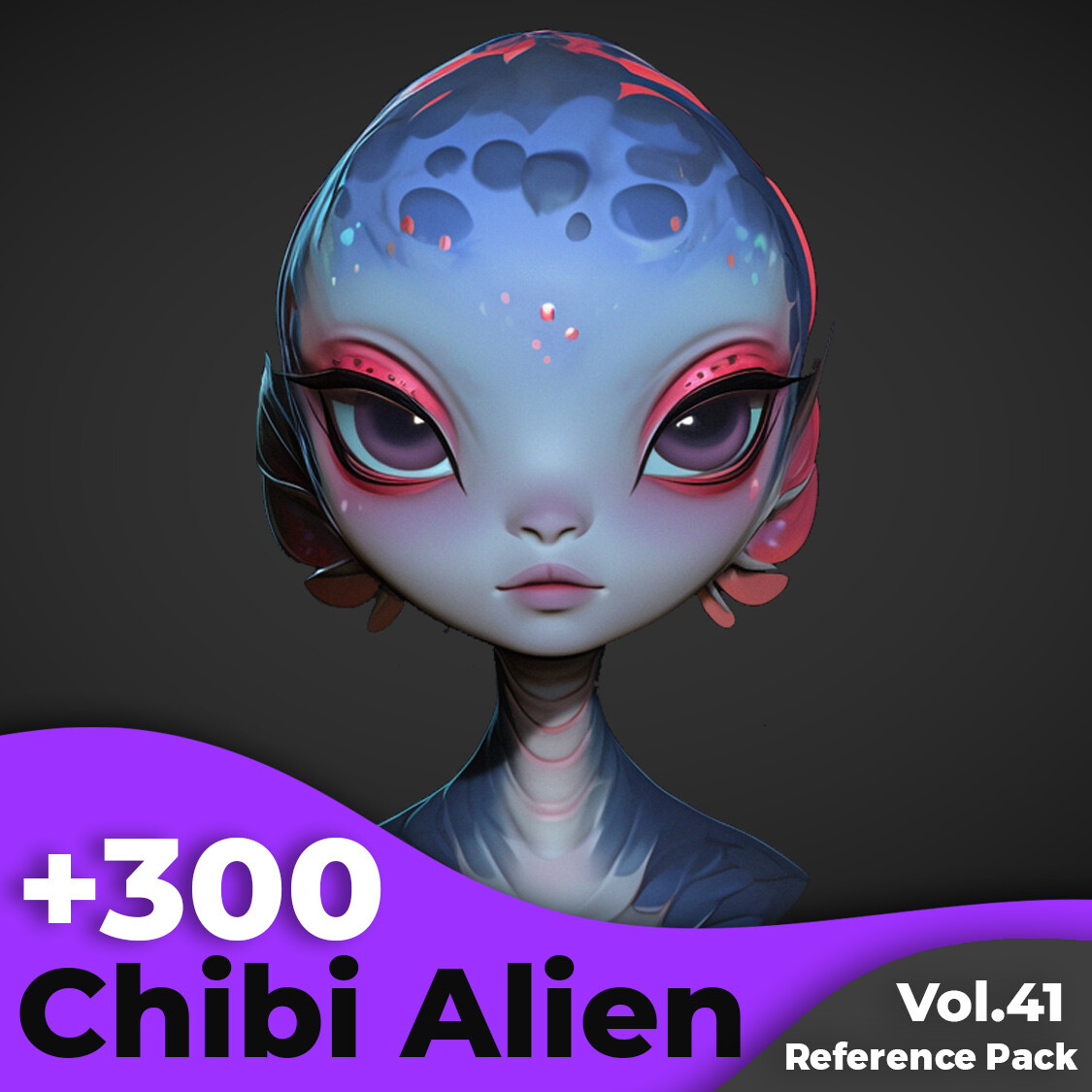 ArtStation - +300 Chibi Alien Head Sculpt Reference Images(4k)