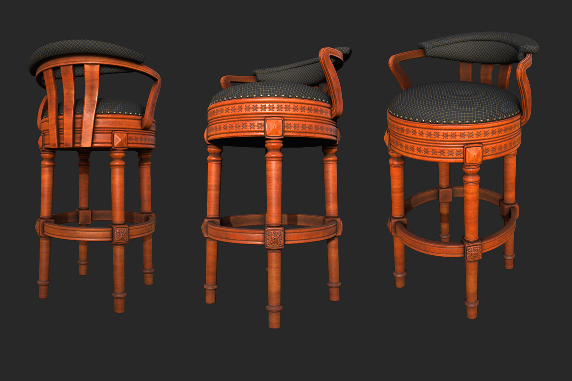 ArtStation - Bar Stools PBR 3D Asset