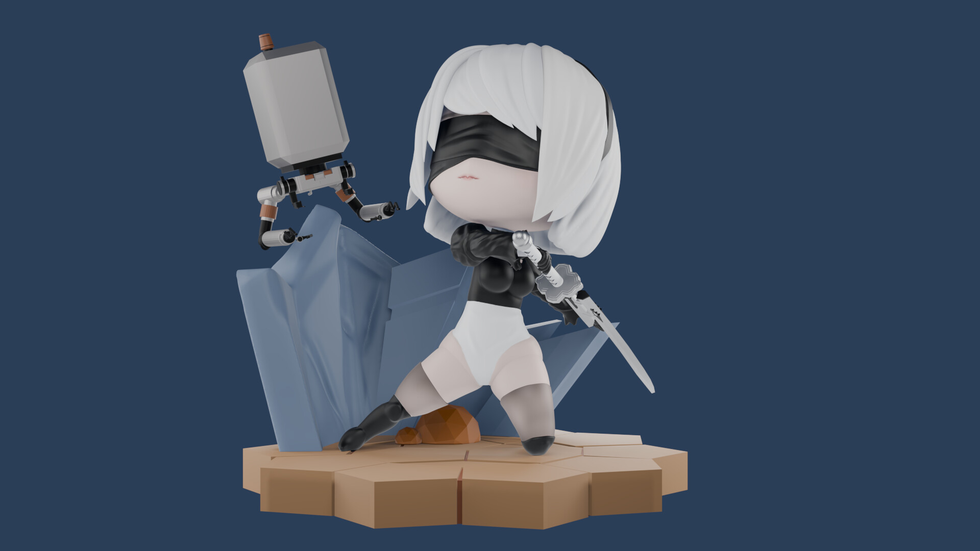 ArtStation - Diorama 2b Chibi