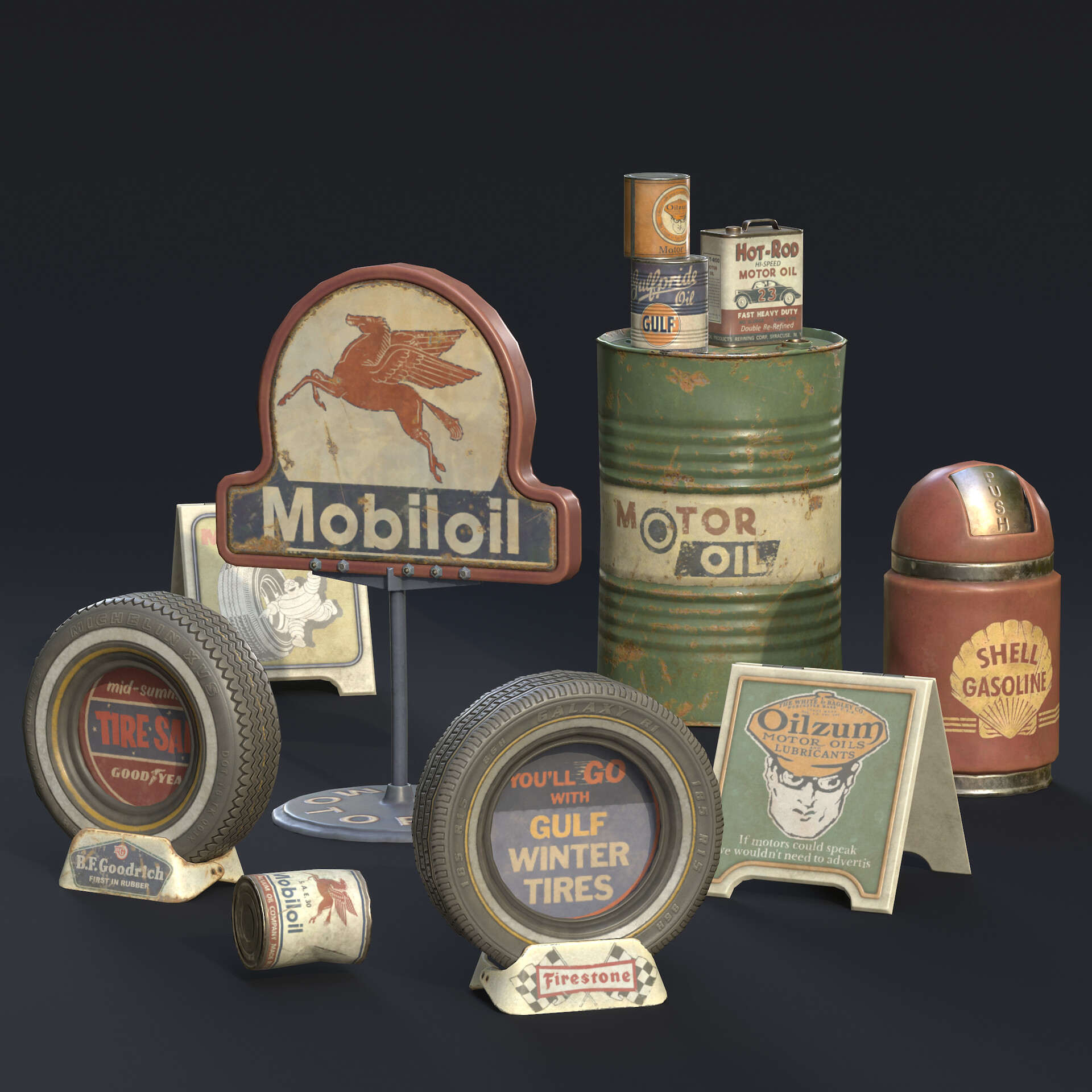 ArtStation - Gas Station Props
