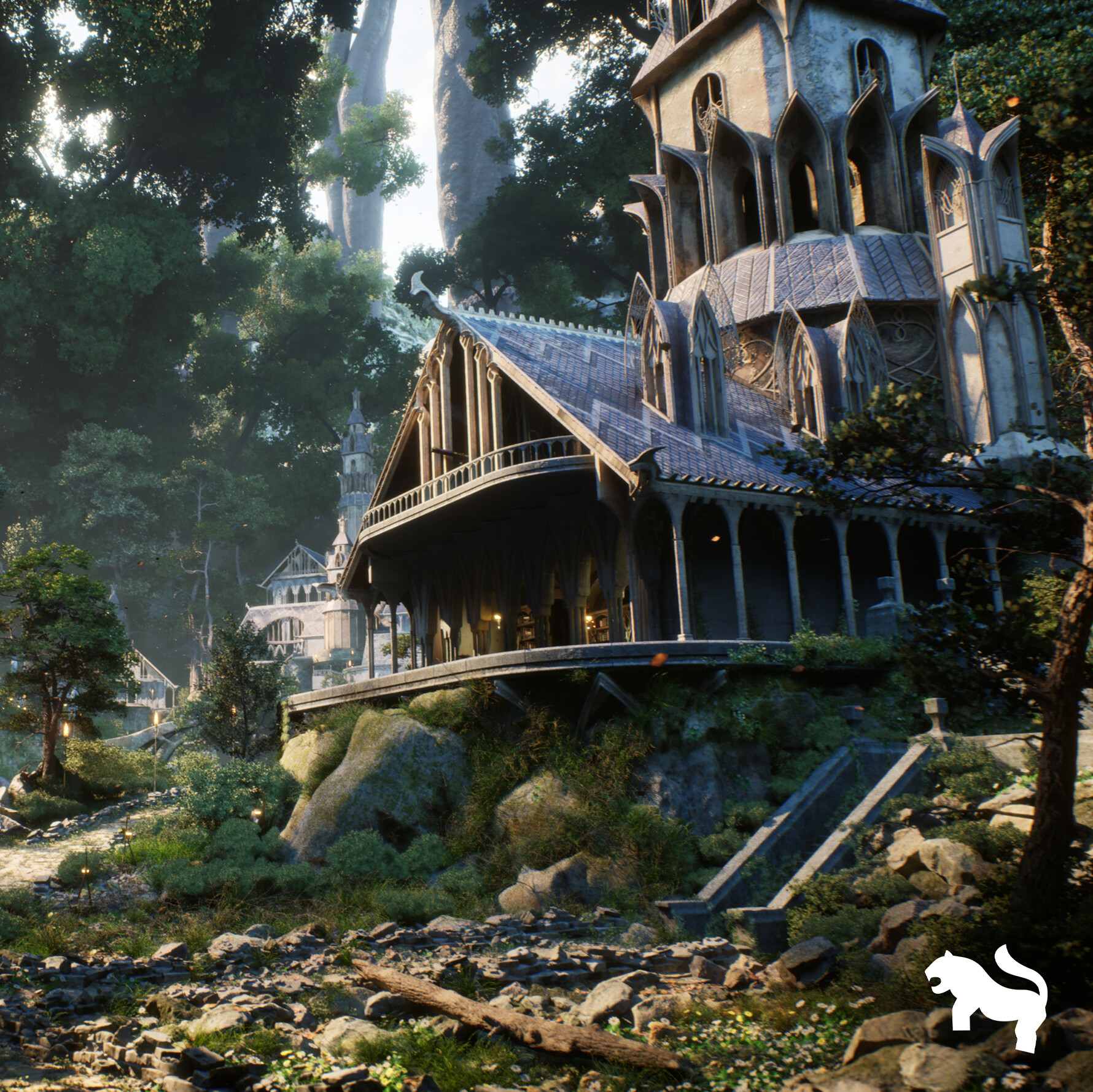 ArtStation - Elvish / Elven City in Forest Megapack Environment