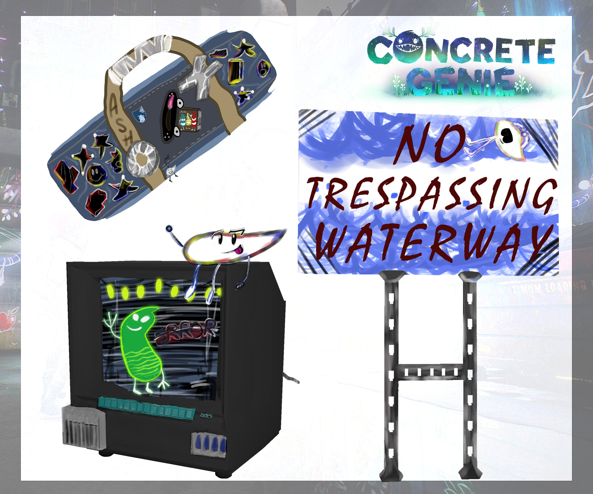 ArtStation - Concrete Genie Props | Concept Art