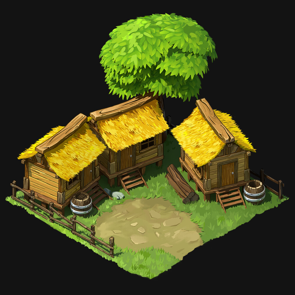 ArtStation - Isometric building assets for strategy game