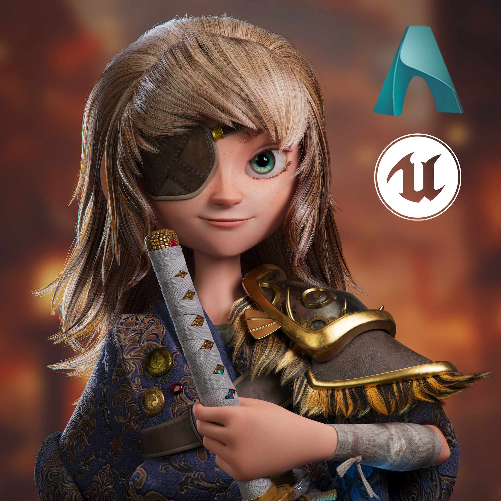 ArtStation - Sam, the wandering young Samurai