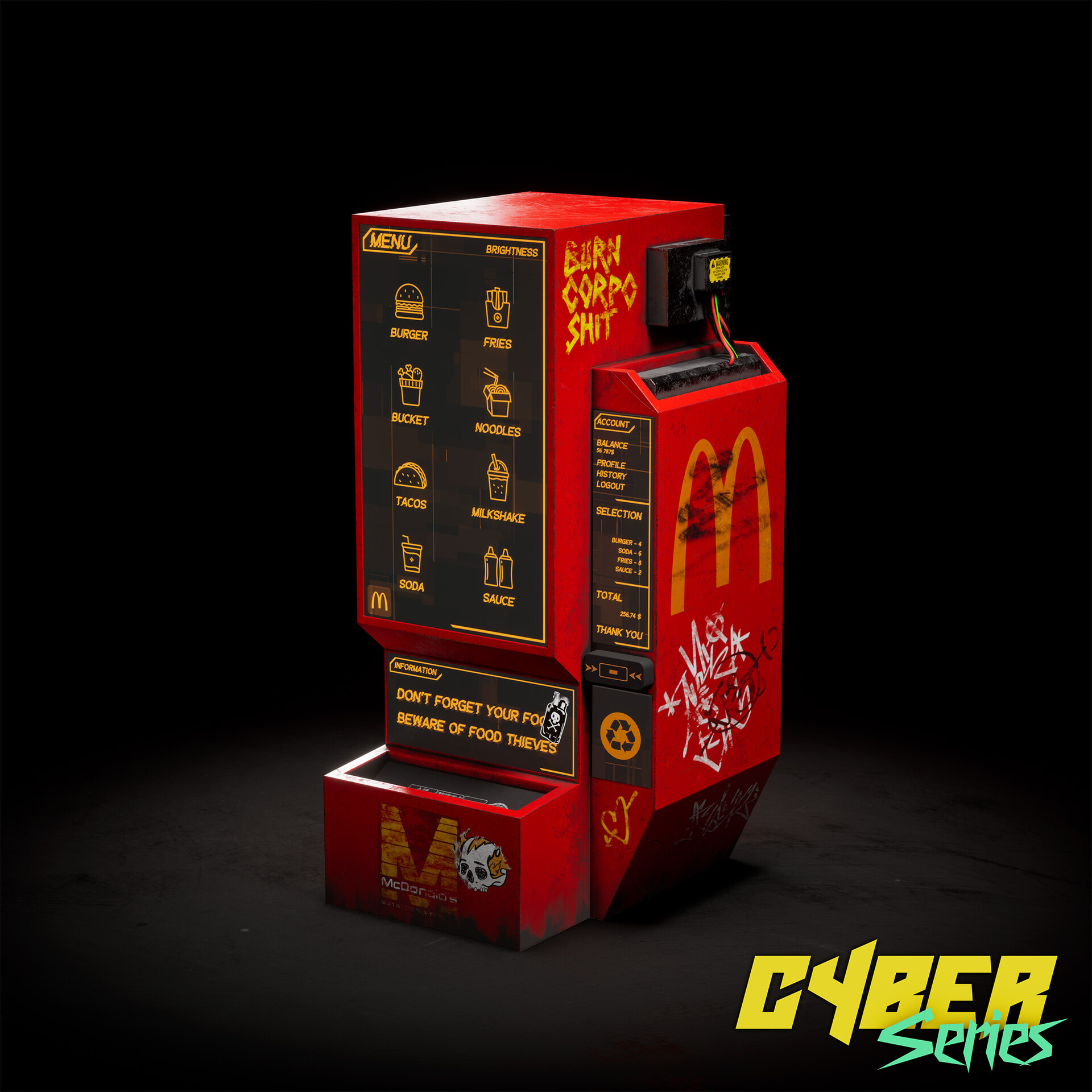 ArtStation - CyberSeries: McDonald's Vending Machine