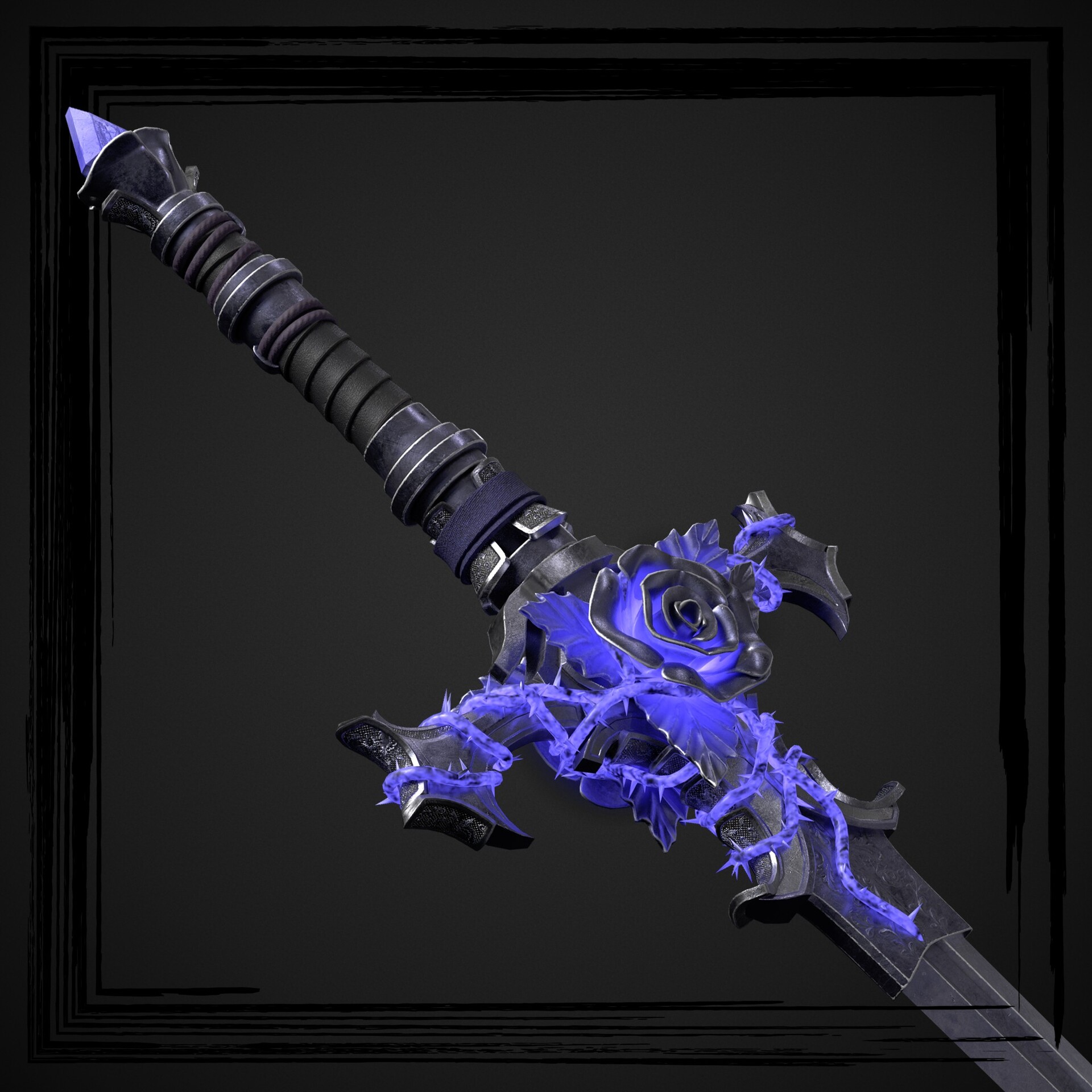 ArtStation - Fantasy Indigo Rose Sword