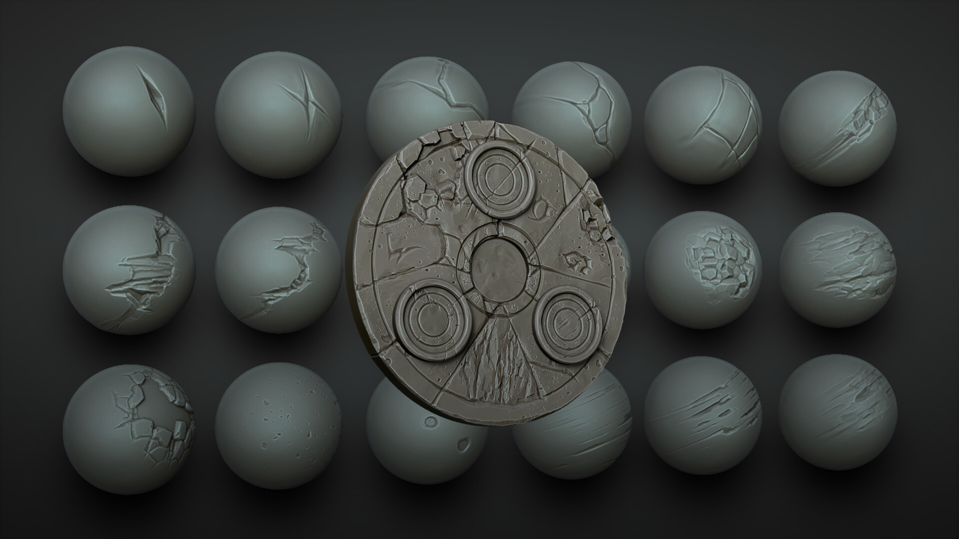 ArtStation - Stylized Rock Damage and Cracks Brushes