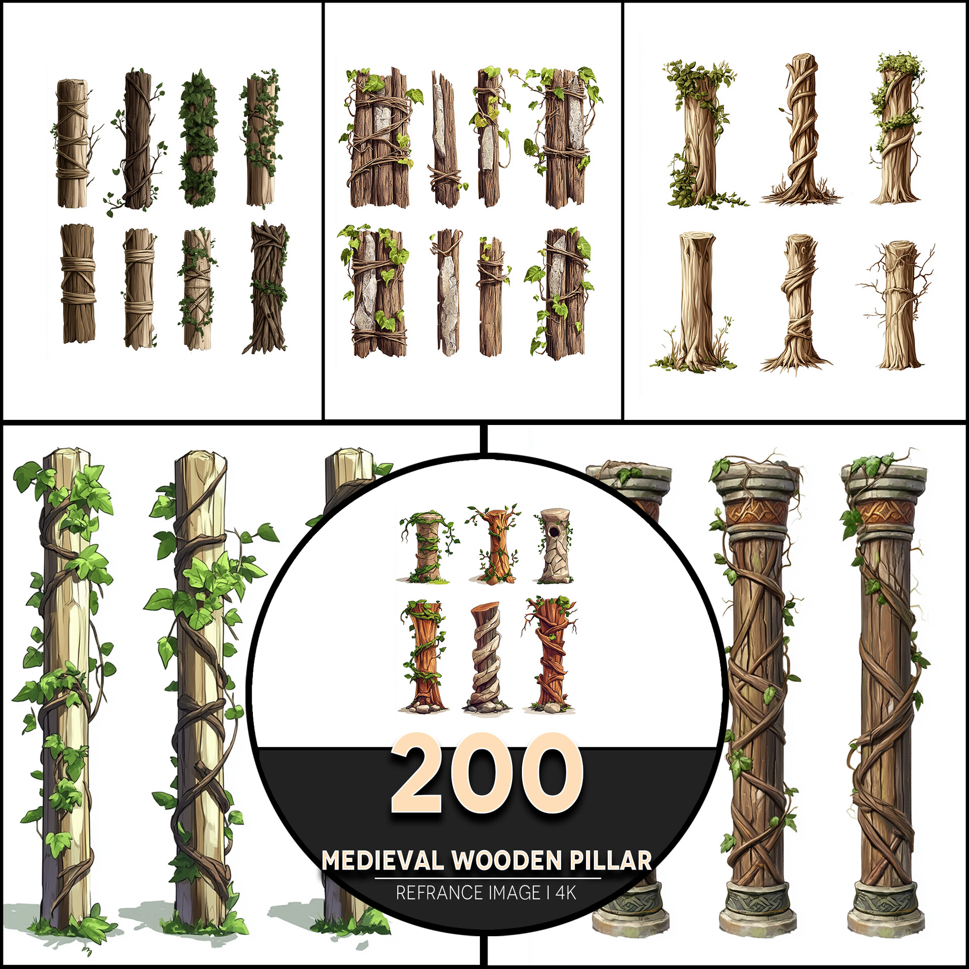 ArtStation - Medieval Wooden Pillar 4K Reference/Concept Images