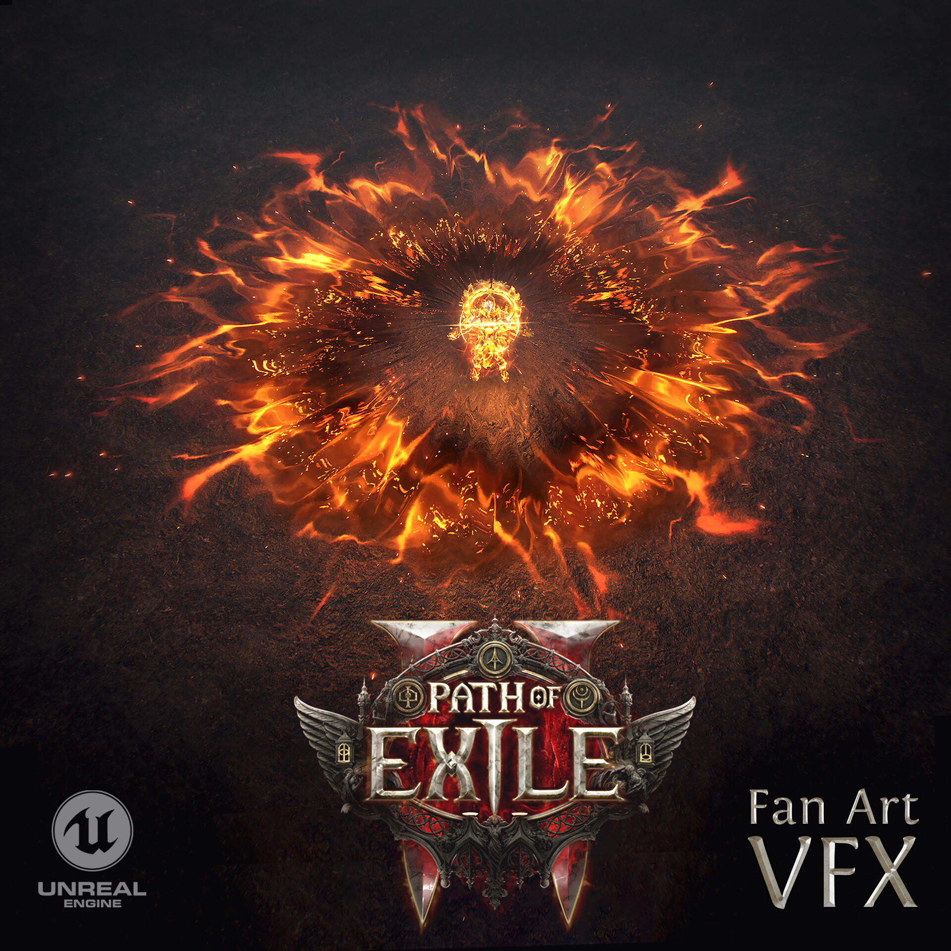 ArtStation - Path of Exile 2 Fire Spell Skills Fan VFX Art