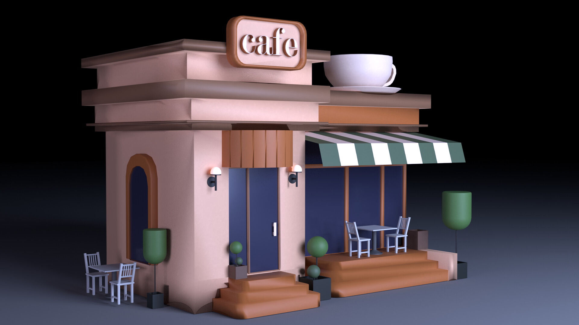 ArtStation - LOWPOLY CAFE [ AUTODESK MAYA ]