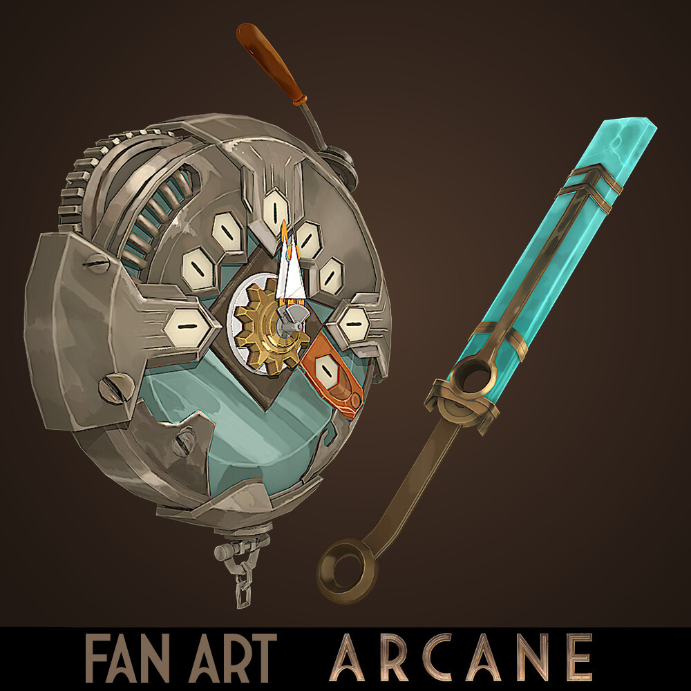 ArtStation - Ekko pocket watch and sword from Arcane - Fan Art