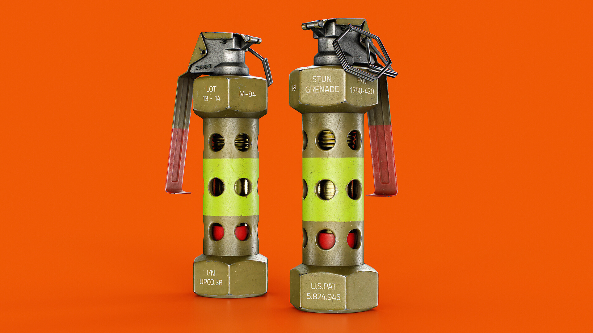 ArtStation - M84 - Flash Grenade - Texturing Project