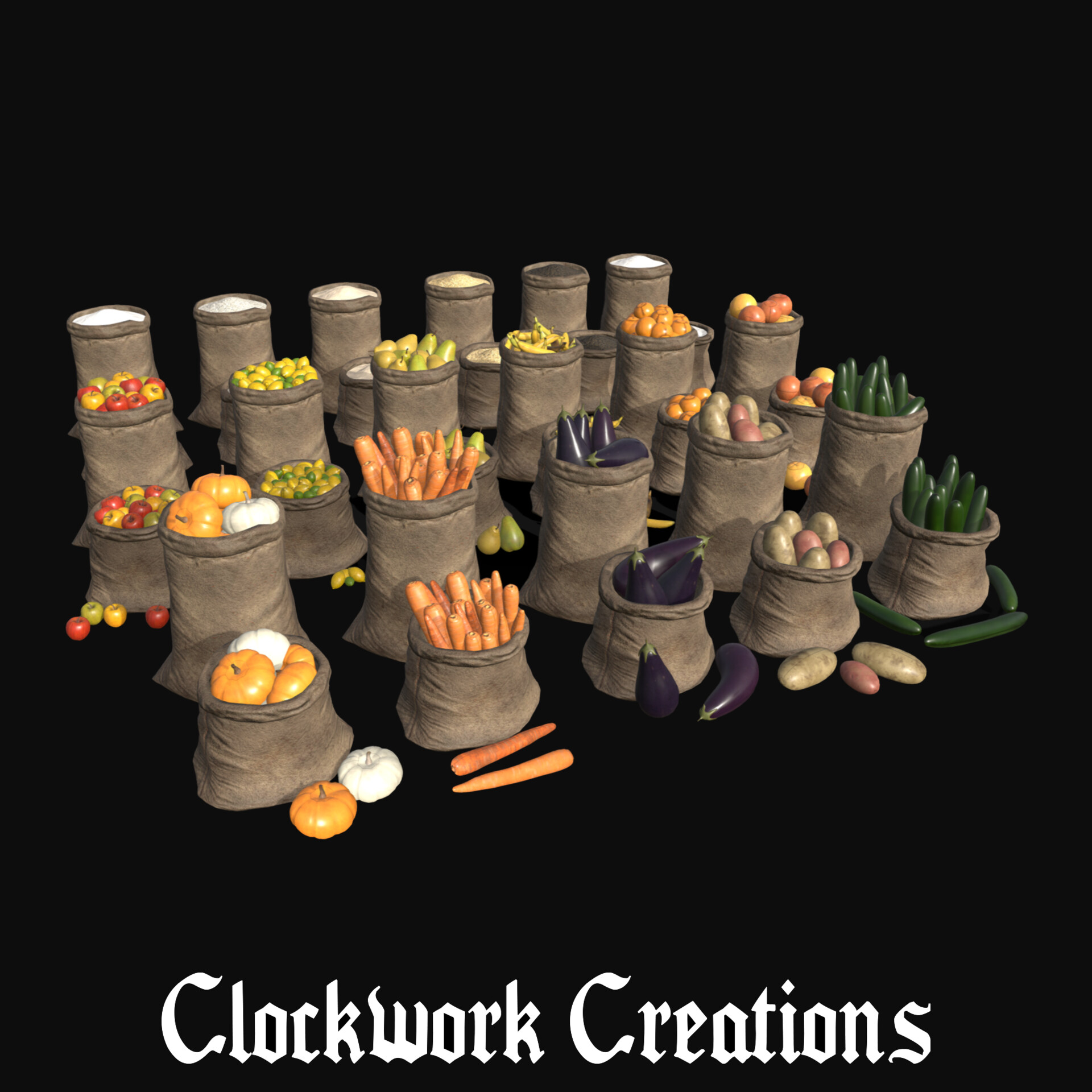 ArtStation - Medieval Food Sacks Pack