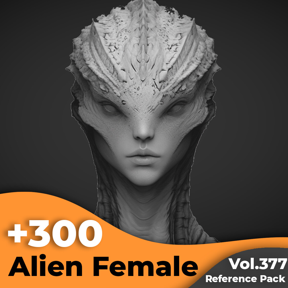 3D Head Sculpt References in 4K - Tika Art - +300 Alien Female Head ...