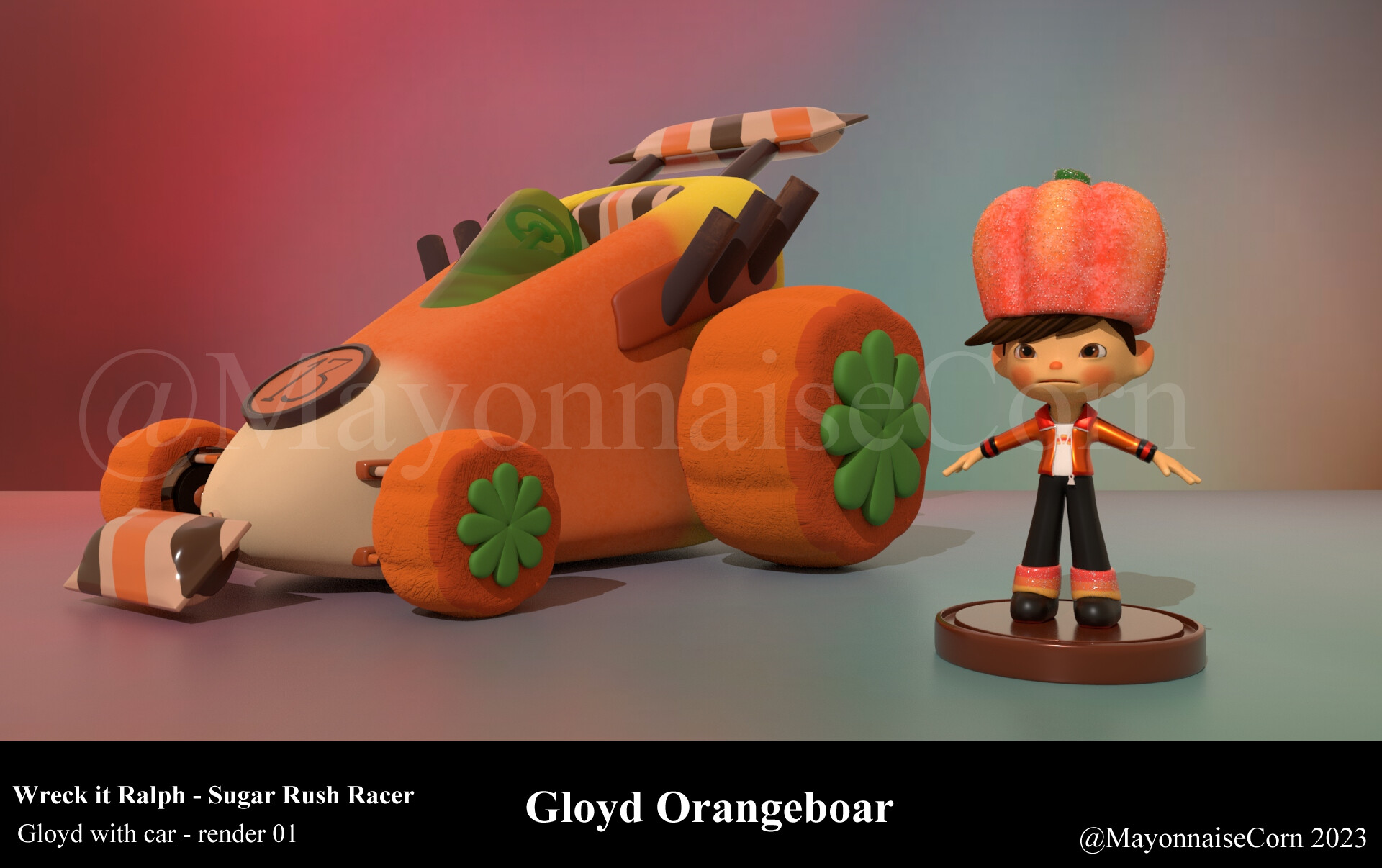 ArtStation - Gloyd Orangeboar (Wreck it Ralph) 3d Model - University ...