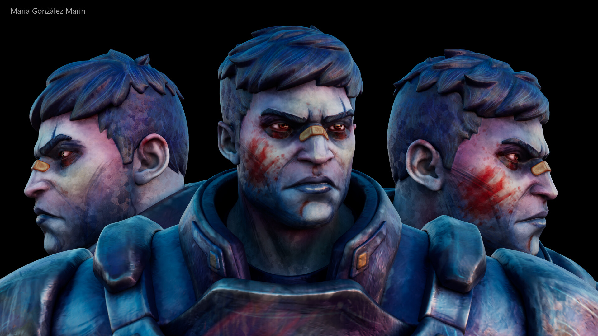 ArtStation - Hand-Painted Stylized Bust 3D Texturing Project