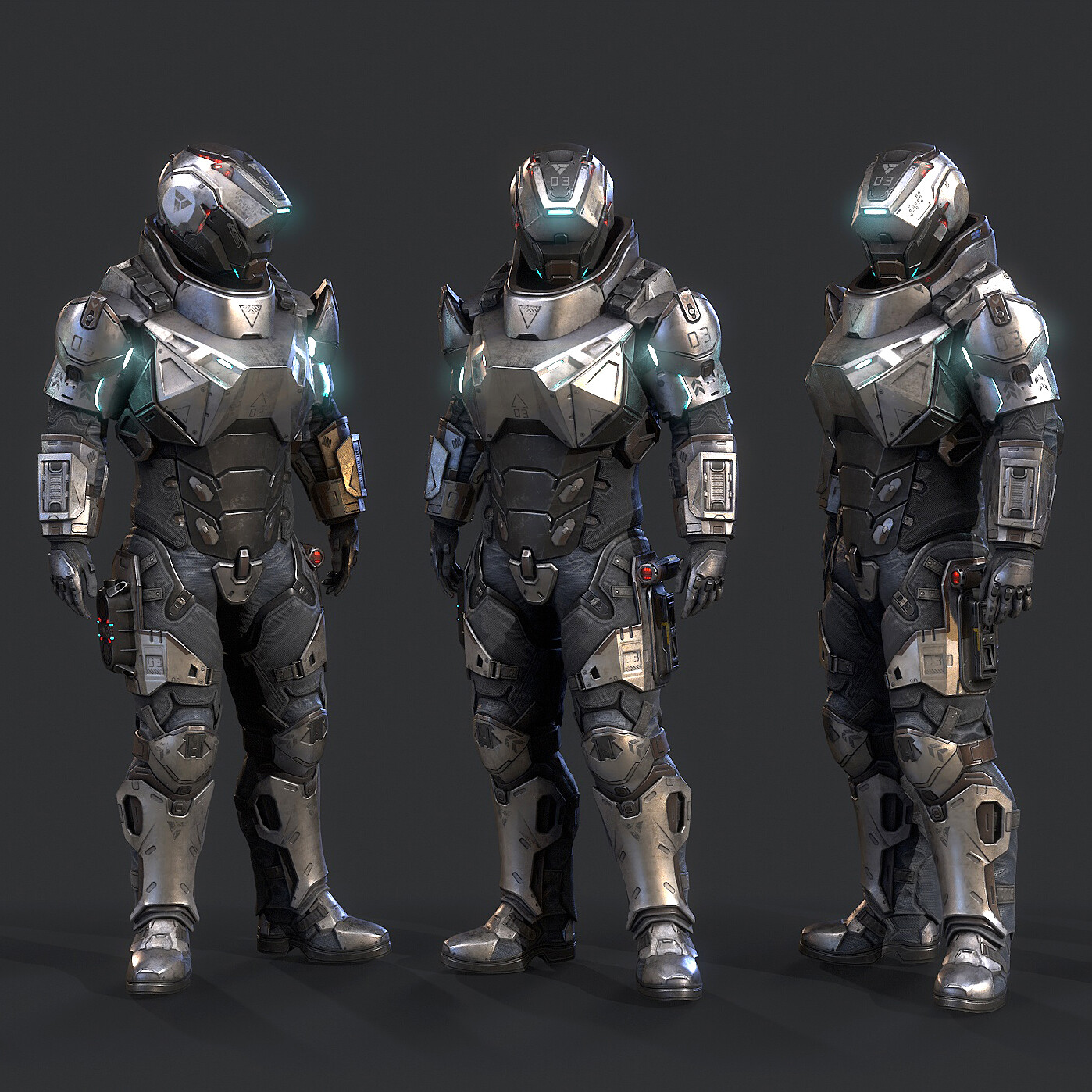 Marcelo M. Prado - 3D Game Artist - Decimated Game - Citizen Faction Silver Bullet Armor