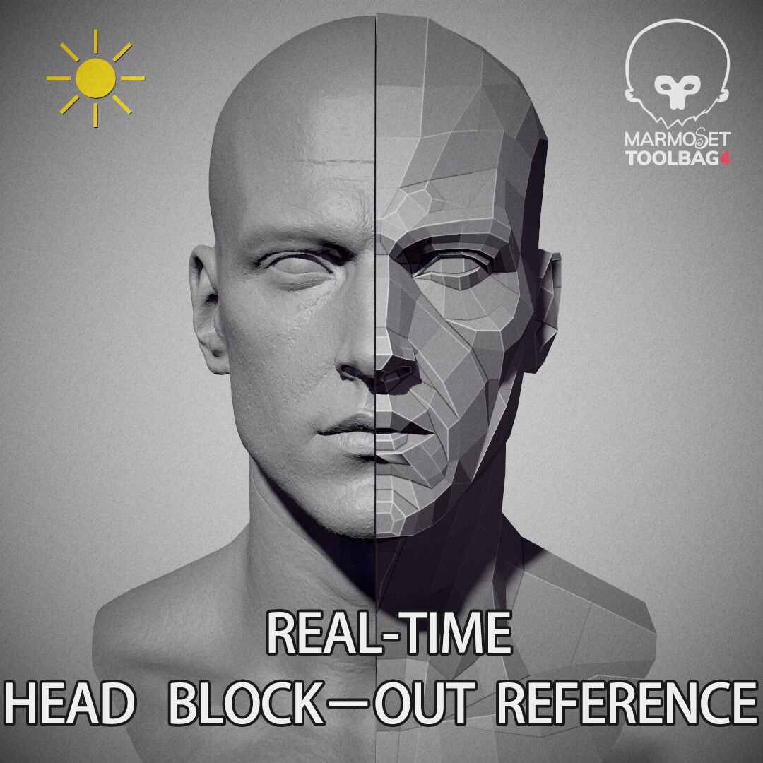 ArtStation - HEAD ANATOMY BLOCK-OUT REFERENCE(REAL-TIME)