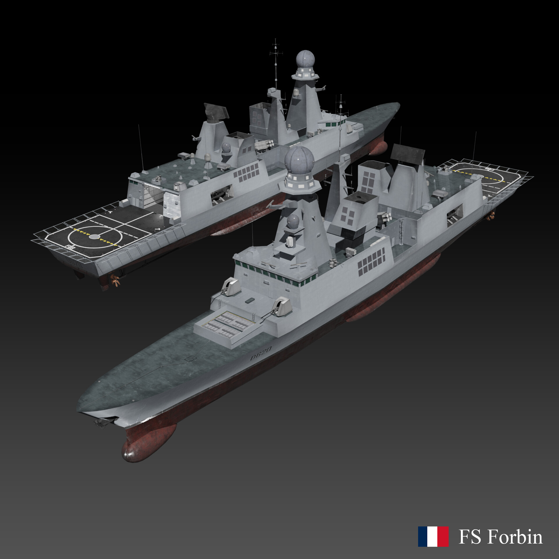 ArtStation - French navy Horizon class destroyer FS Forbin