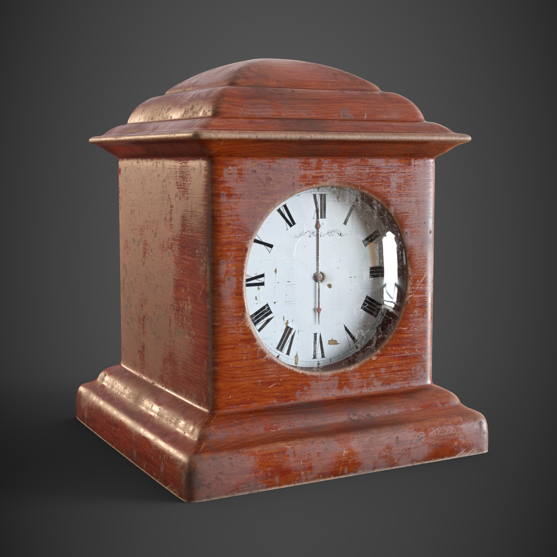 ArtStation - Vintage, damaged & moldy woodgrain table box clock