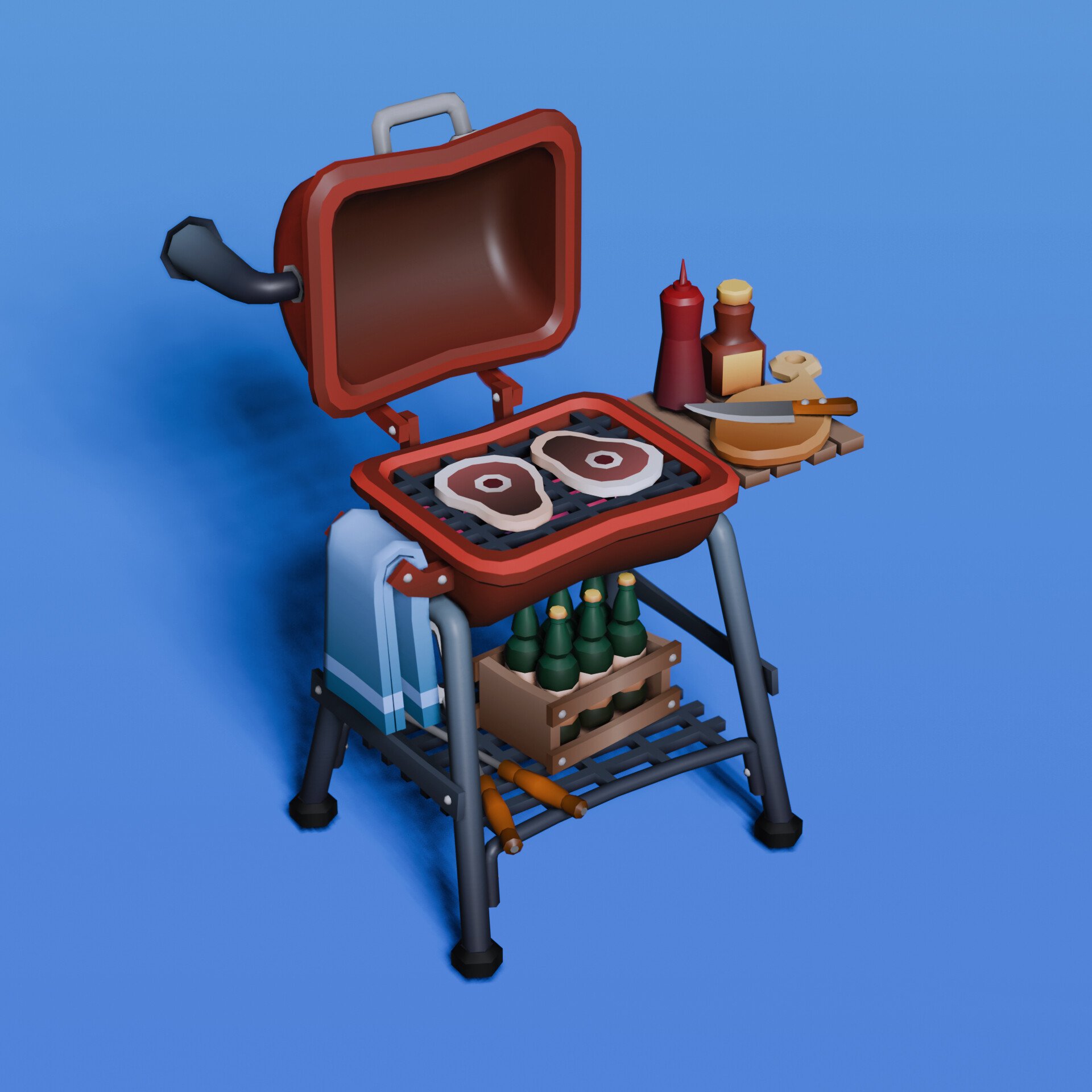 ArtStation - Stylized BBQ Grill Setup