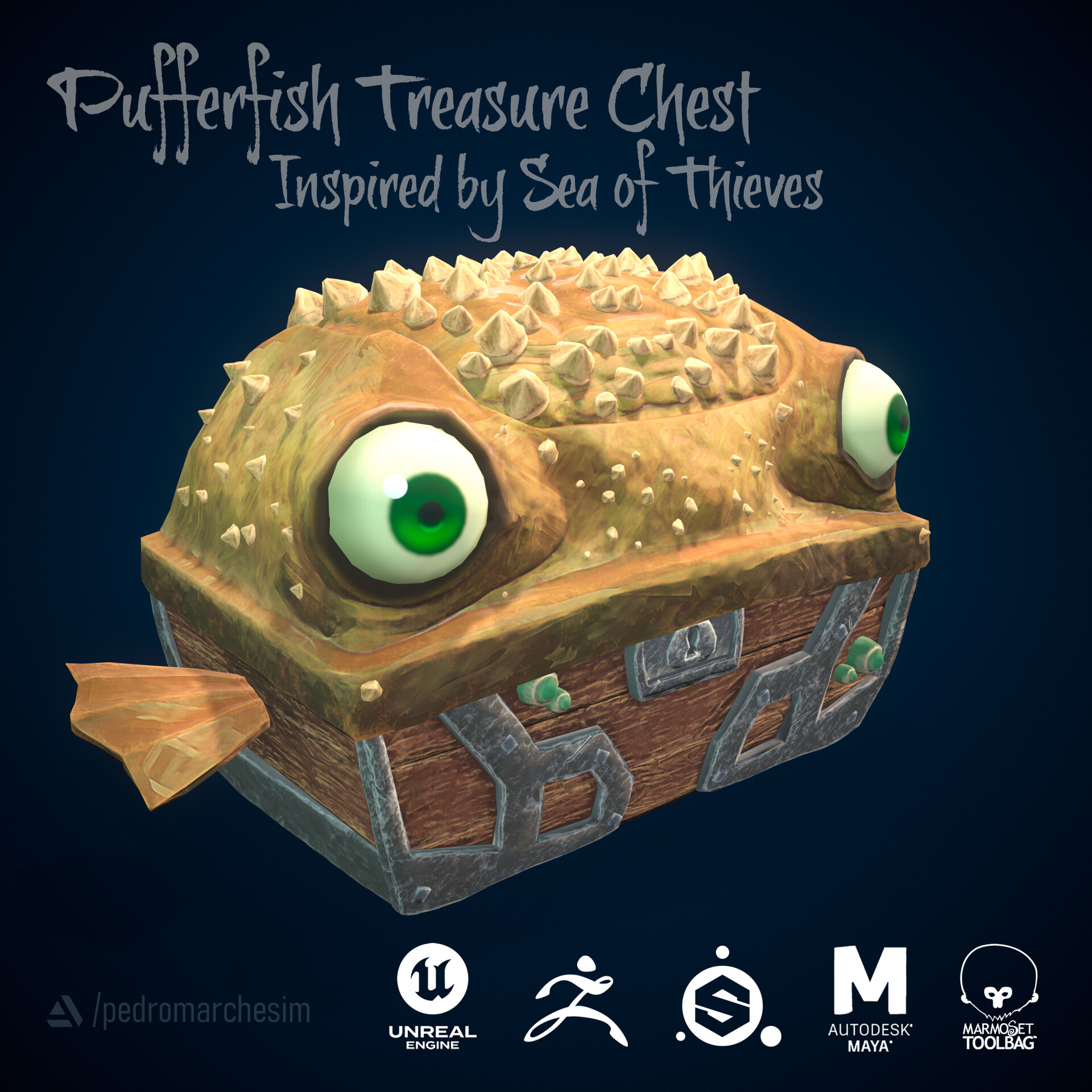 ArtStation - Pufferfish Treasure Chest (Inspired by Sea Of Thieves ...