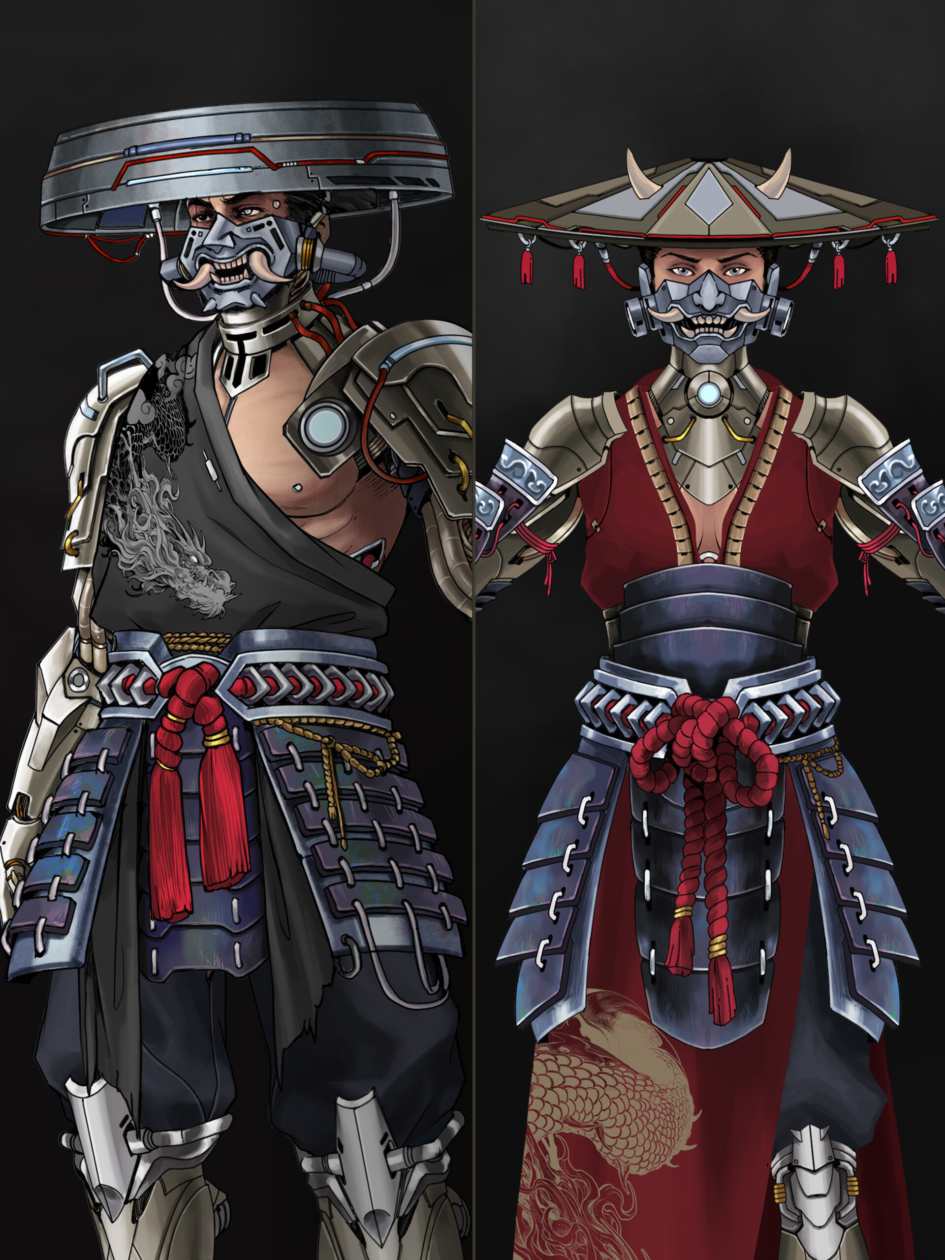 ArtStation - Scifi samurai characters concept