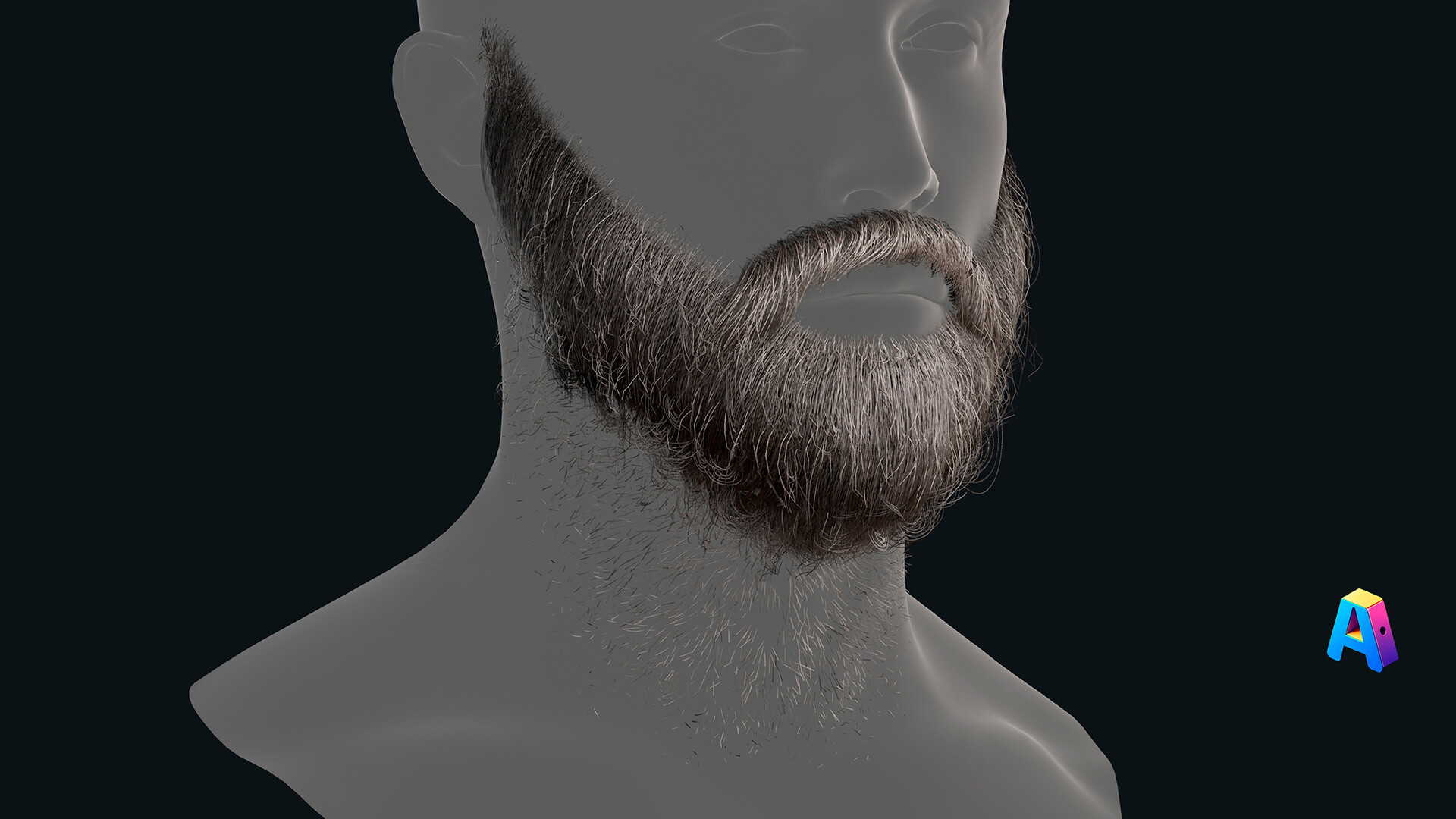 ArtStation - Real Time Hair - Male Beard Haircards