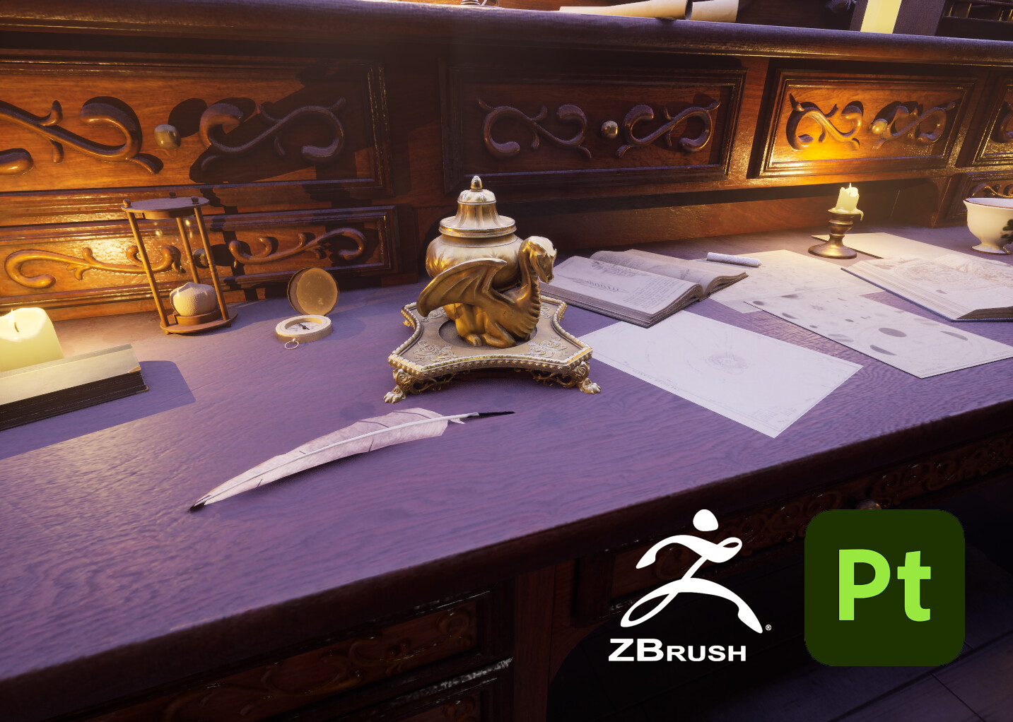 ArtStation - Victorian Study Props