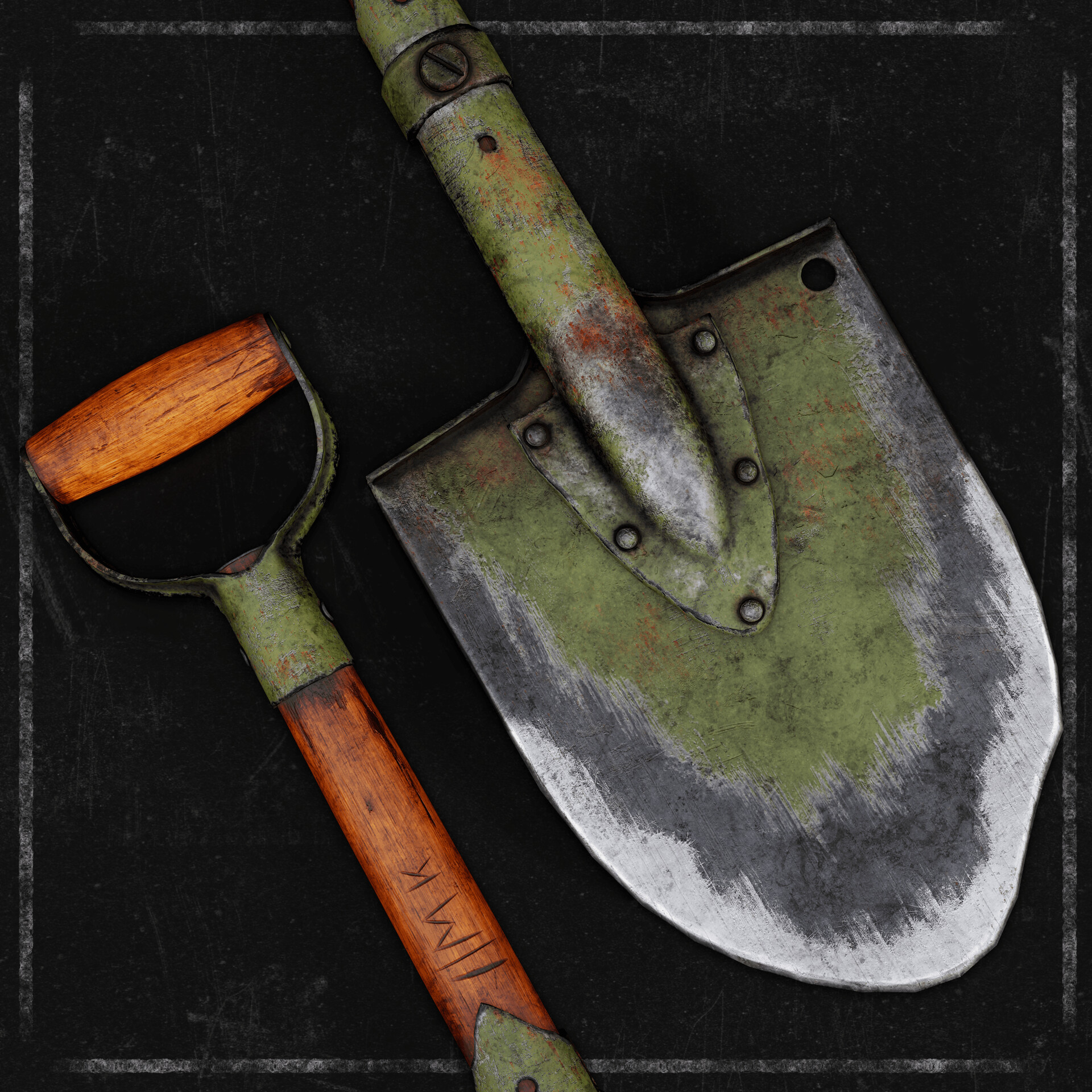 ArtStation - Finnish Army Engineer - Sapper Shovel, circa 1930's -1940's