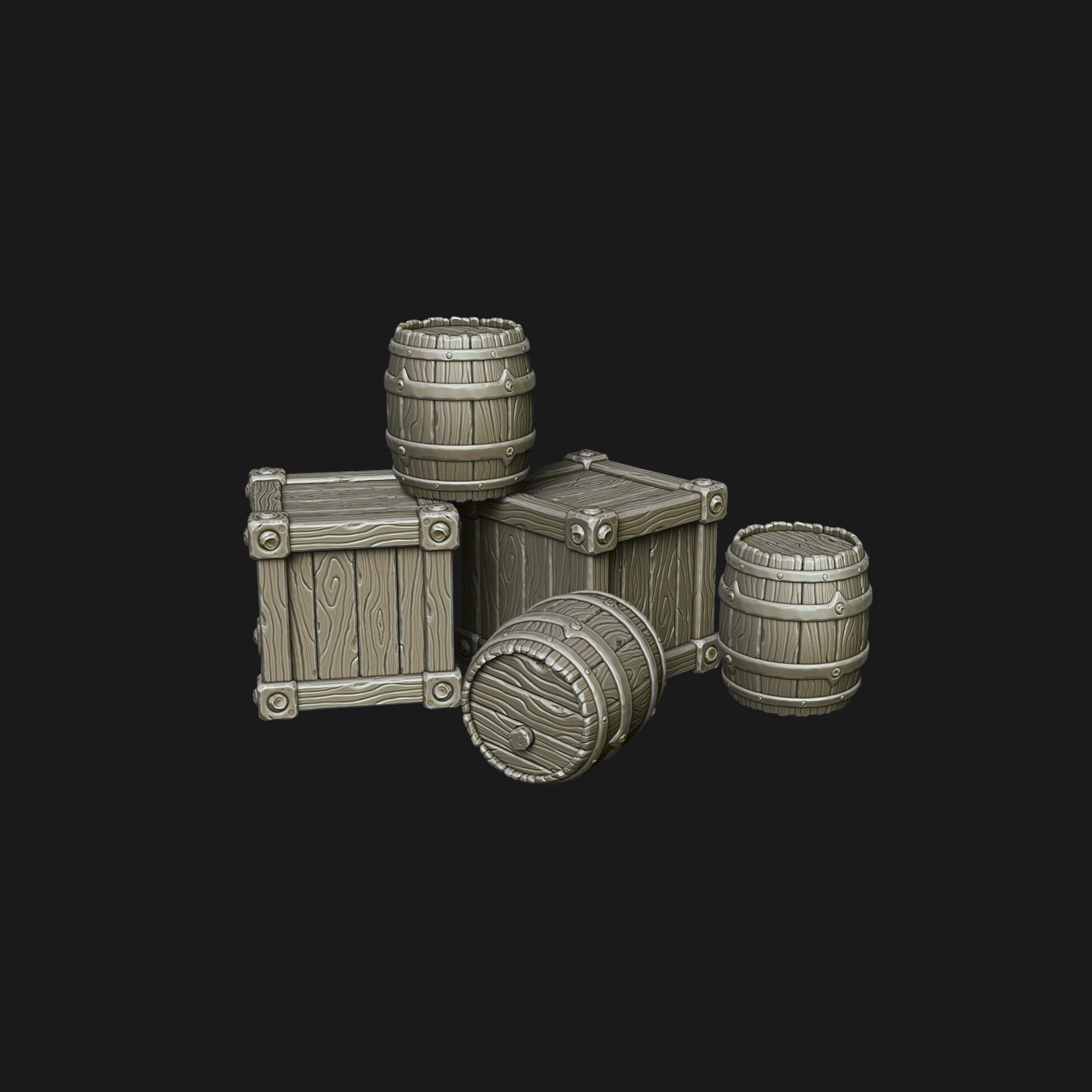 ArtStation - Box and Barrels