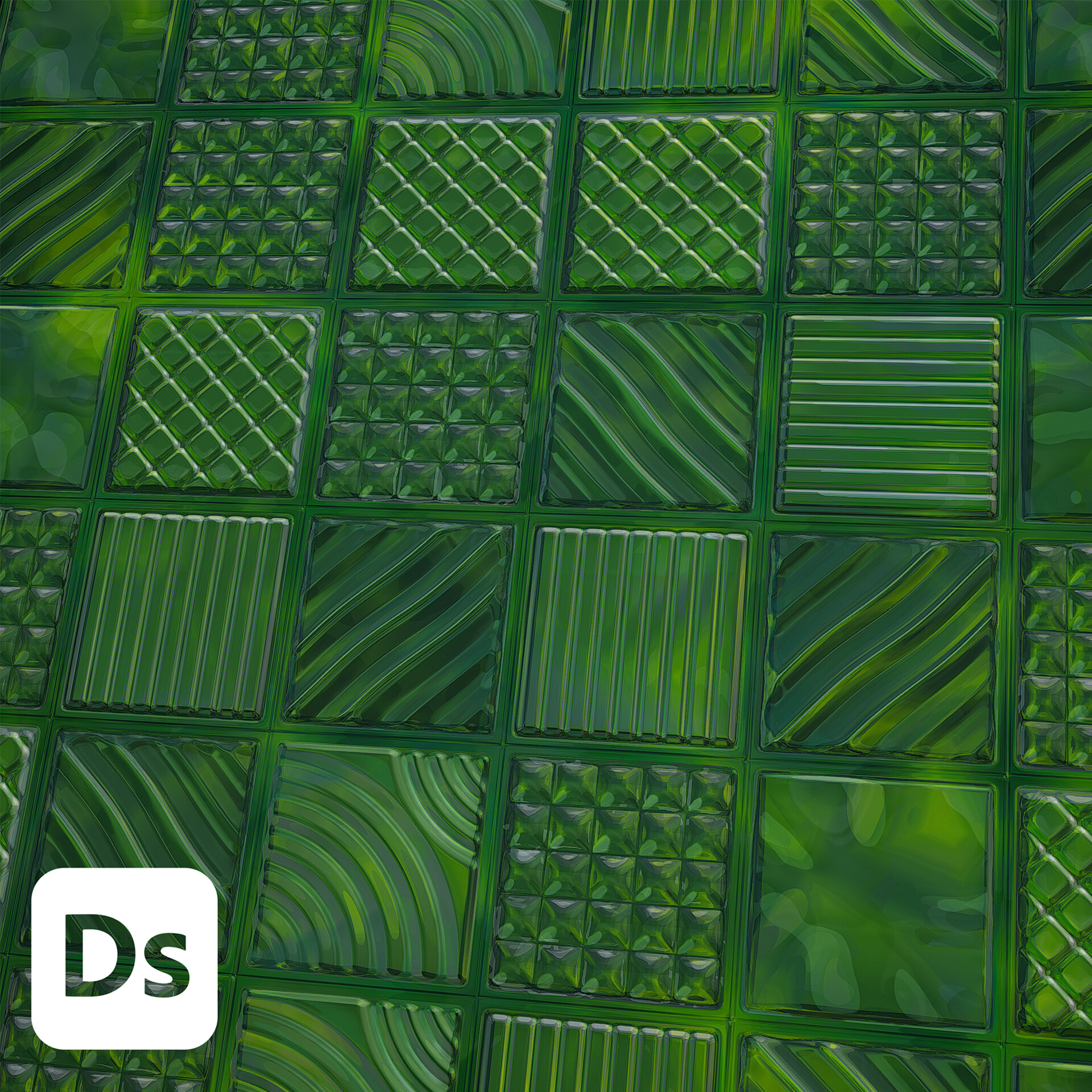 ArtStation - Stylized Glass Tile Study - Substance Designer