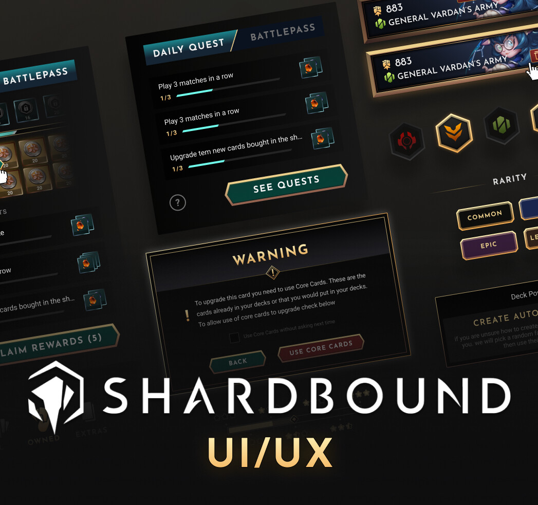 ArtStation - Shardbound Interface Work