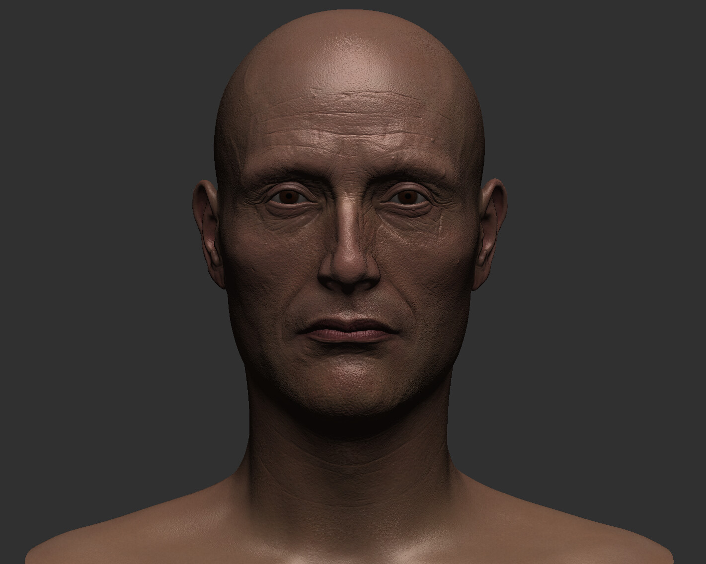 ArtStation - Mads Mikkelsen 麦斯·米科尔森 头模雕刻